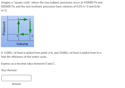 Solved Imagine a "square cycle" where the two isobaric | Chegg.com