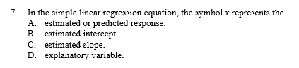 Solved Questions 6 to 7: The simple linear regression | Chegg.com