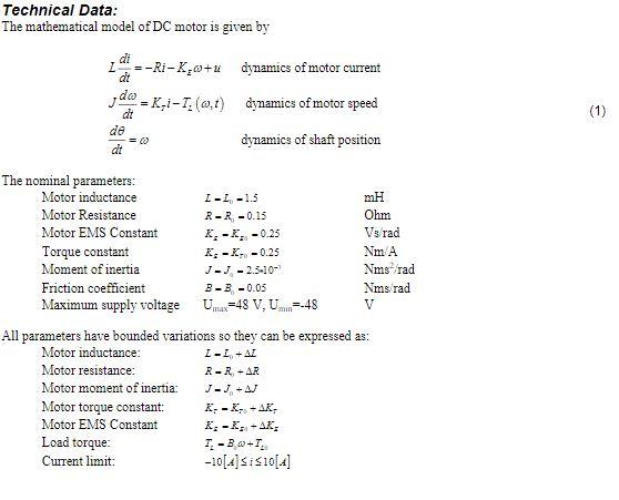 Technical Data: The mathematical model of DC motor is | Chegg.com