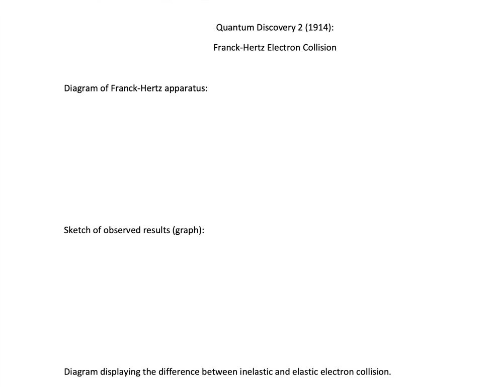 Solved Quantum Discovery 2 (1914):Franck-Hertz Electron | Chegg.com