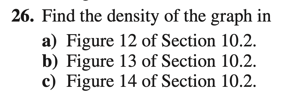 Solved 26. Find the density of the graph in a) Figure 12 of | Chegg.com