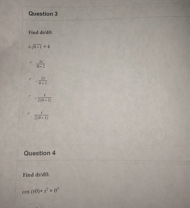 Solved Question 1 Use implicit differentiation to find | Chegg.com