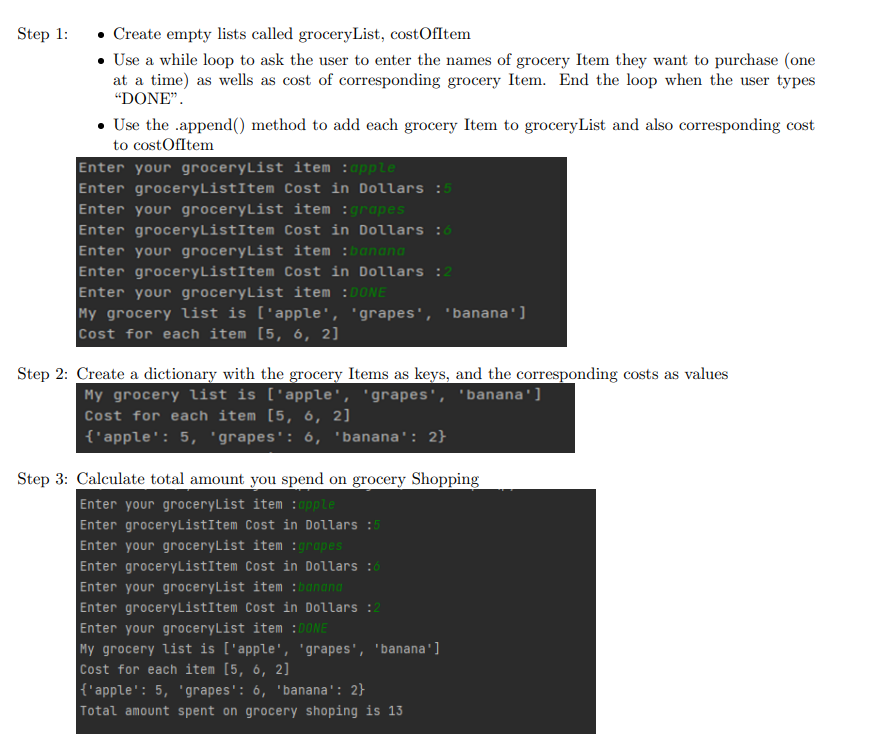 Solved tep 4: Create a second dictionary that is also a | Chegg.com