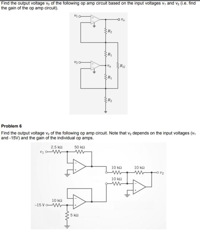 Solved Find the output voltage vo of the following op amp | Chegg.com