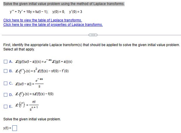 Solved Solve the given initial value problem using the | Chegg.com