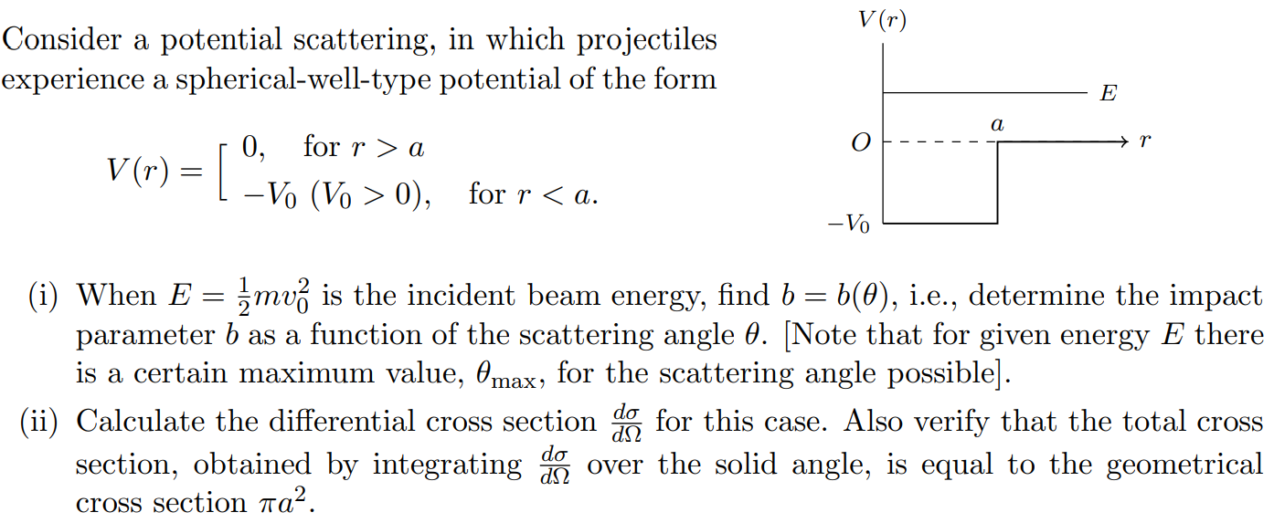 Solved Consider a potential scattering, in which projectiles | Chegg.com