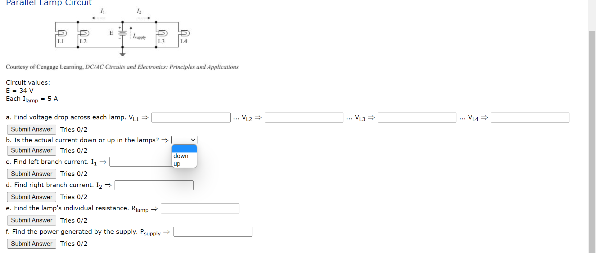 Solved Parallel Lamo Circuit Courtesy of Cengage Learning, | Chegg.com