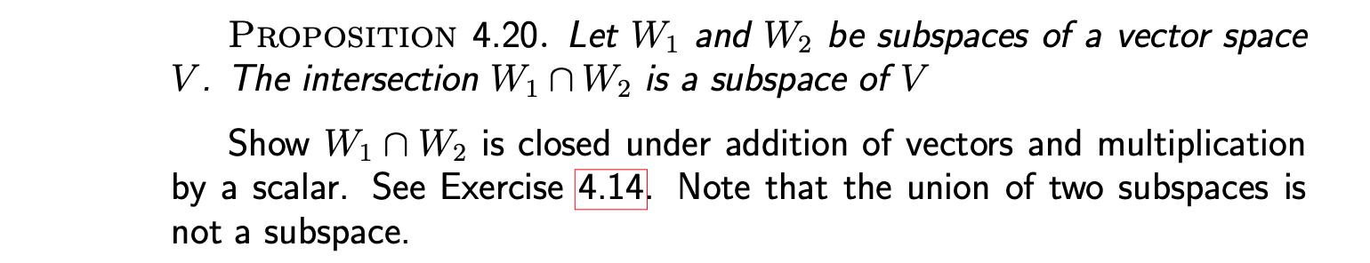 Solved Show that the intersection of two vector subspaces is | Chegg.com