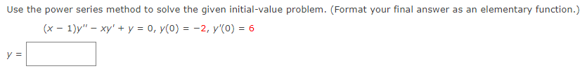 Solved Use the power series method to solve the given | Chegg.com