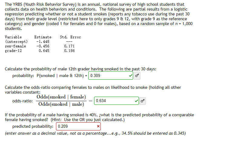 Solved The YRBS (Youth Risk Behavior Survey) is an annual, | Chegg.com
