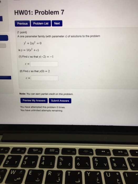 Solved HW01: Problem 7 PreviousProblem List Next (1 point) A | Chegg.com
