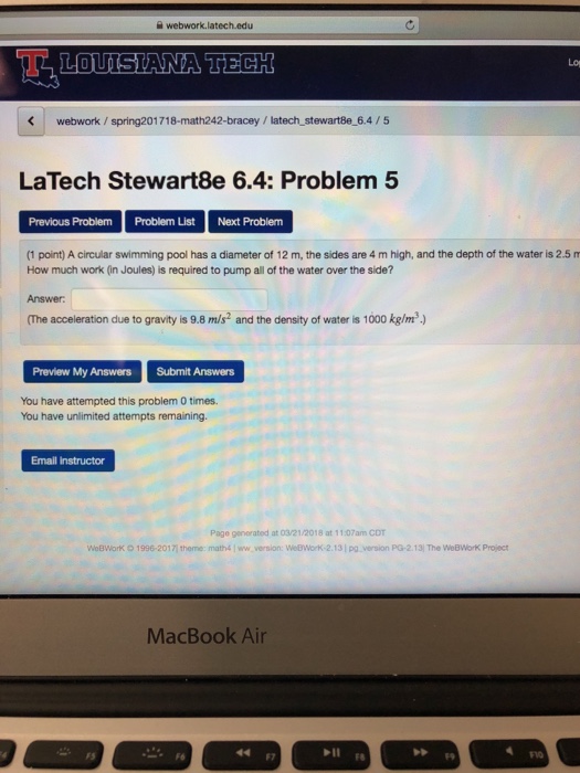 Solved webwork.latech.edu L LOUISIANA TECH Loy webwork | Chegg.com