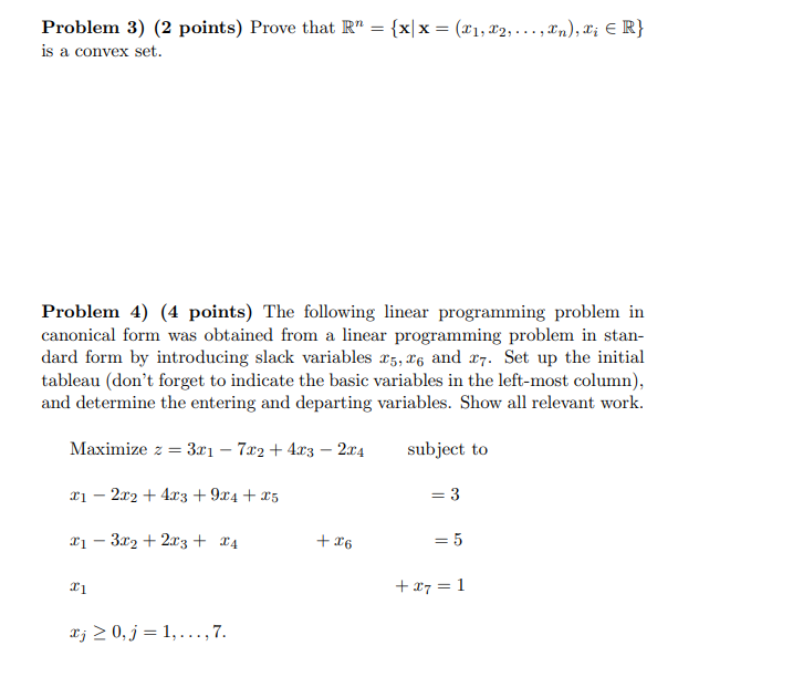Solved Problem 2) Consider the linear programming problem: | Chegg.com