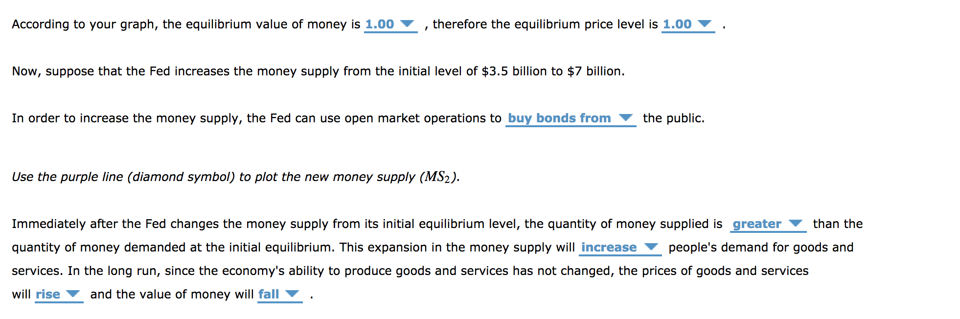 Solved 2 Money Supply Money Demand And Adjustment To