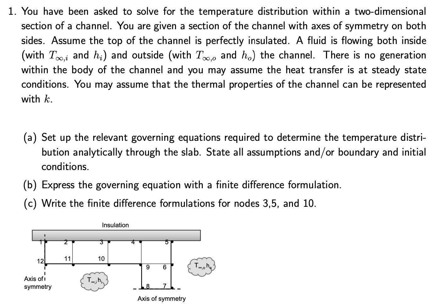 Solved 1. You have been asked to solve for the temperature | Chegg.com