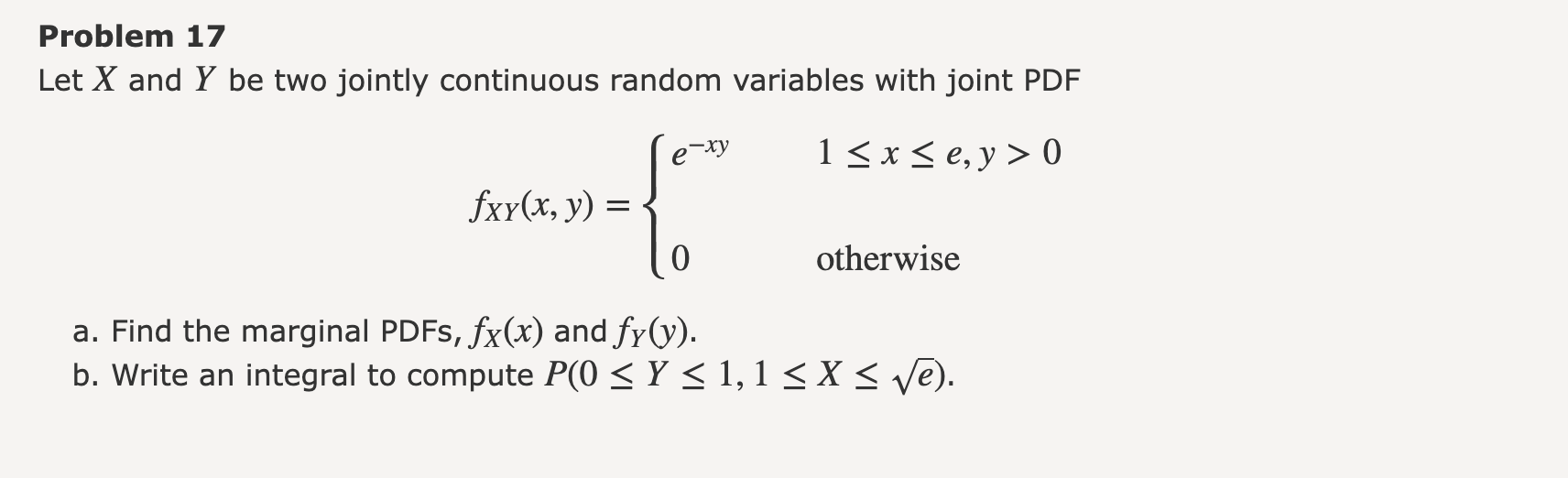 Solved Problem 17 Let X And Y Be Two Jointly Continuous 