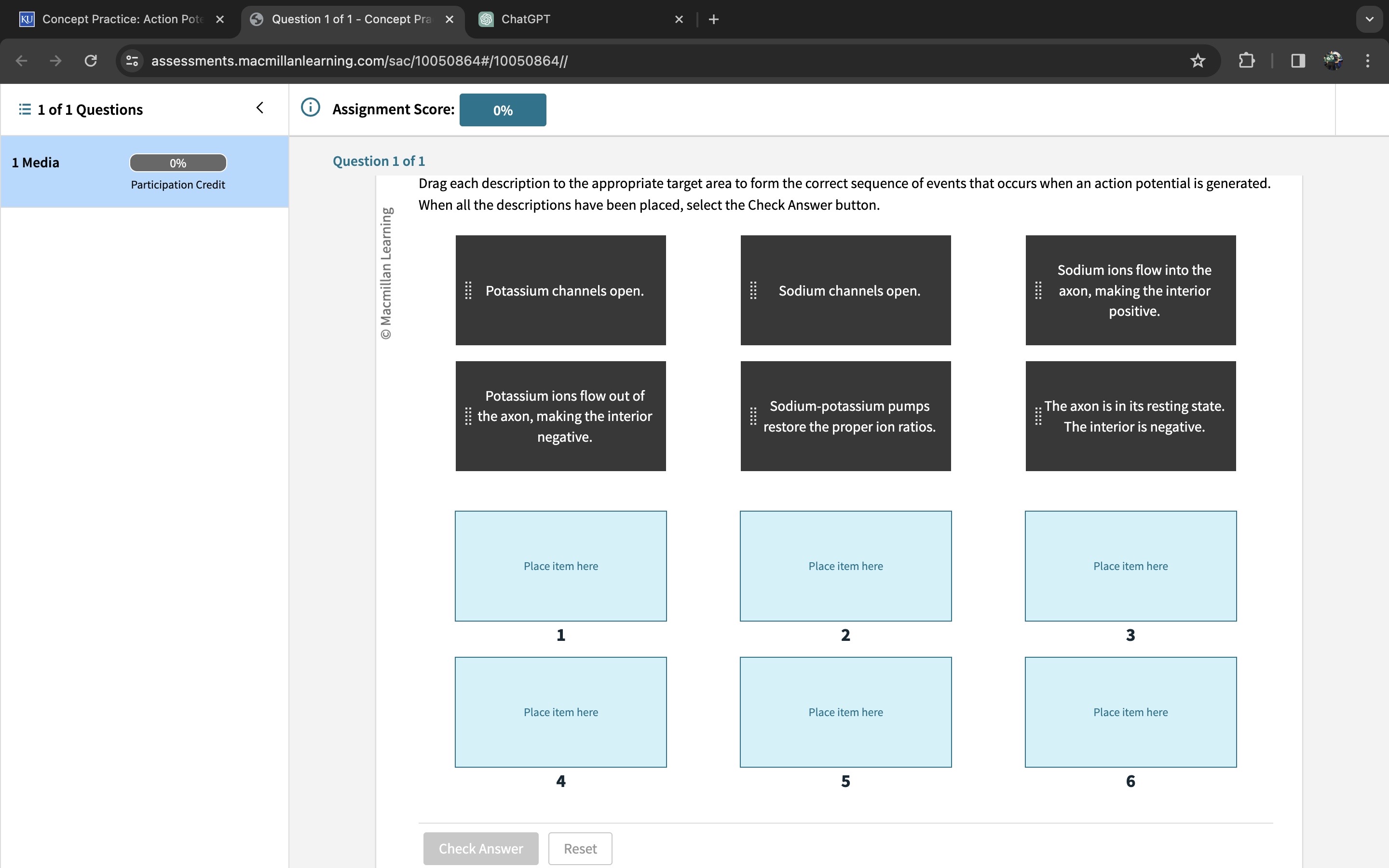Solved Question 1 ﻿of 1Drag each description to the | Chegg.com