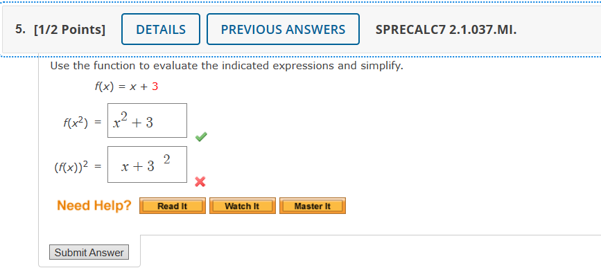 Solved Use the function to evaluate the indicated | Chegg.com