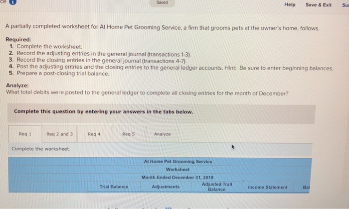 Saved Help Save & Exit Su A partally completed | Chegg.com