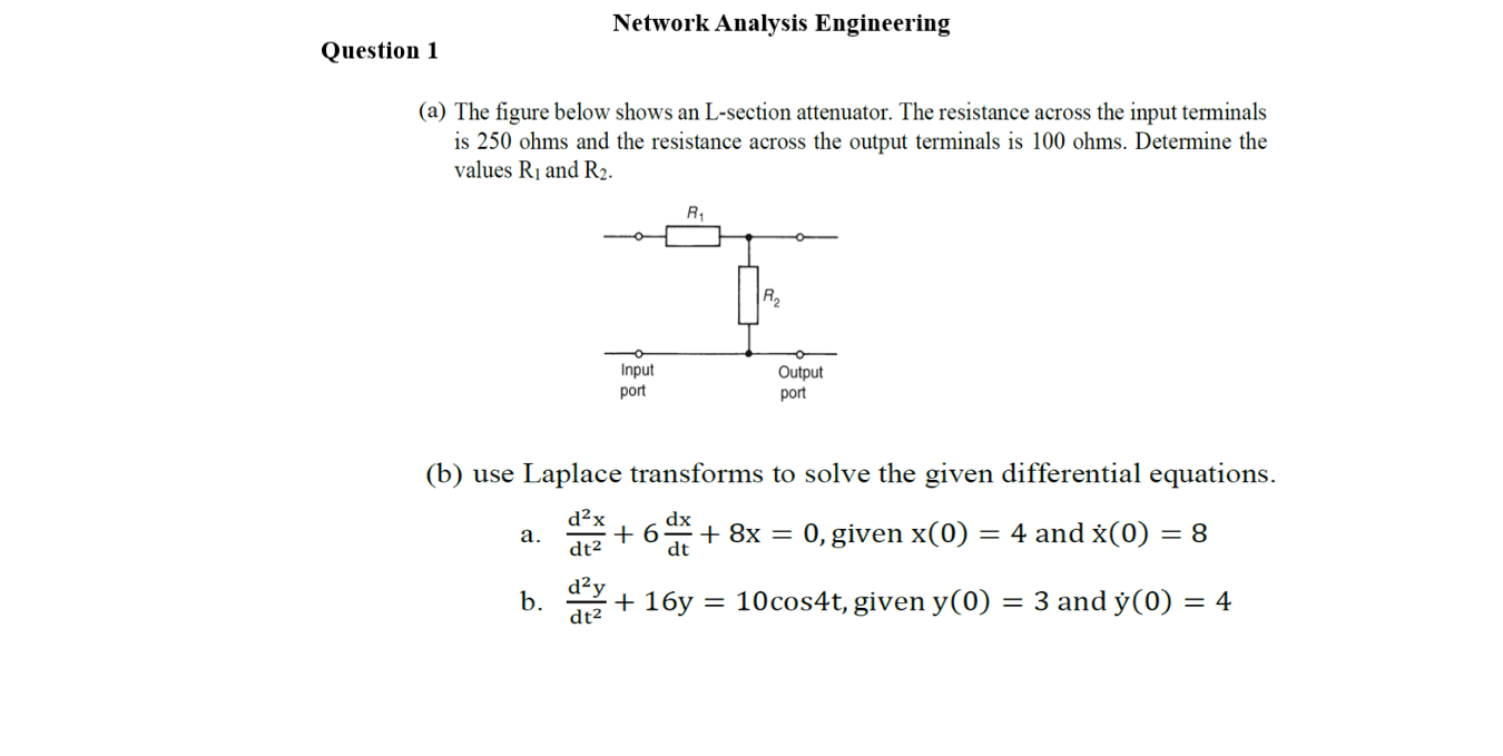 Solved (a) The figure below shows an L-section attenuator. | Chegg.com