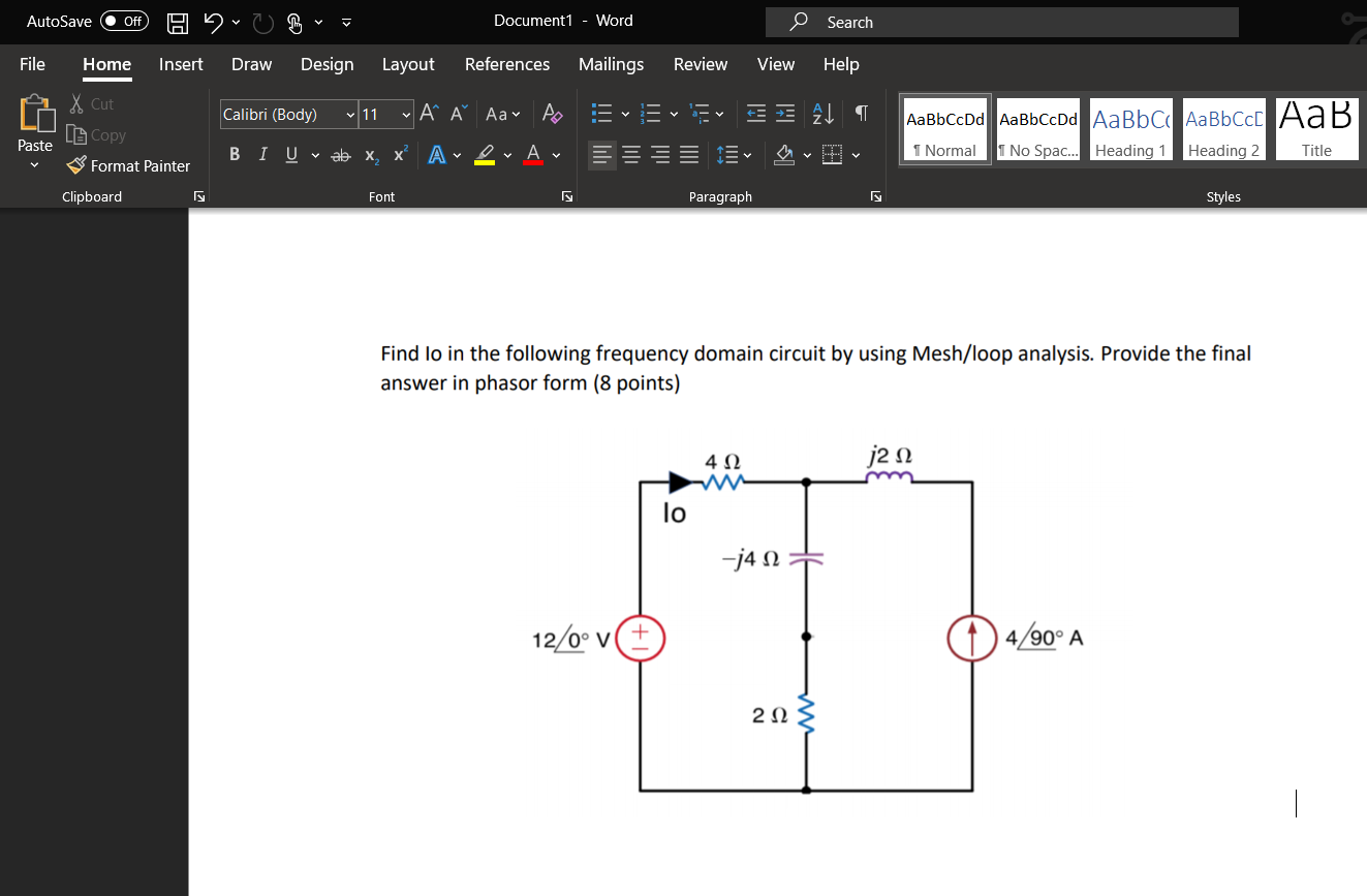 Solved AutoSave Off H2 of V Document1 - Word O Search File | Chegg.com