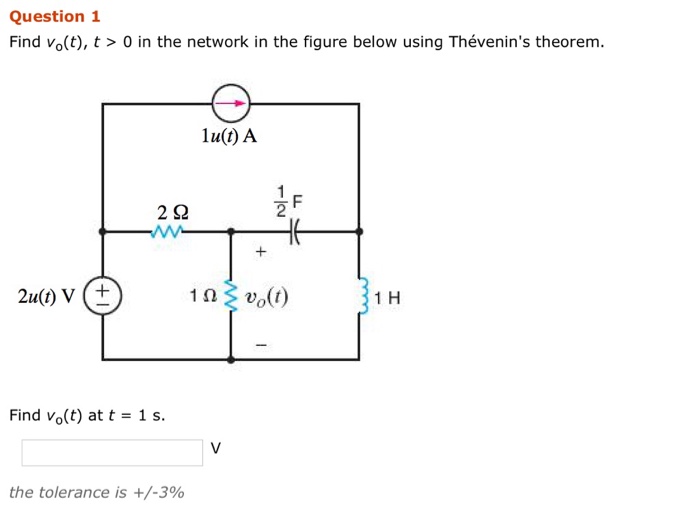 Solved Question 1 Find vo(t), t 0 in the network in the | Chegg.com