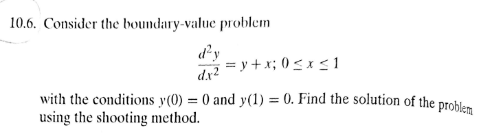 Solved 10.6. Consider the boundary-value problem | Chegg.com