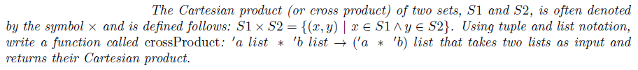 Solved The Cartesian product (or cross product) of two sets, | Chegg.com