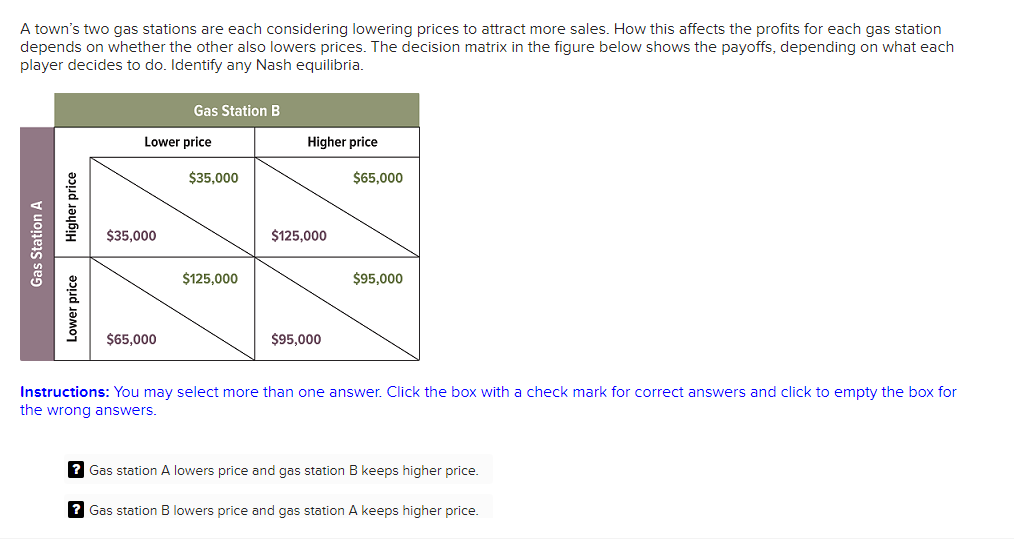 Solved Consider the payoff matrix below, which shows the | Chegg.com