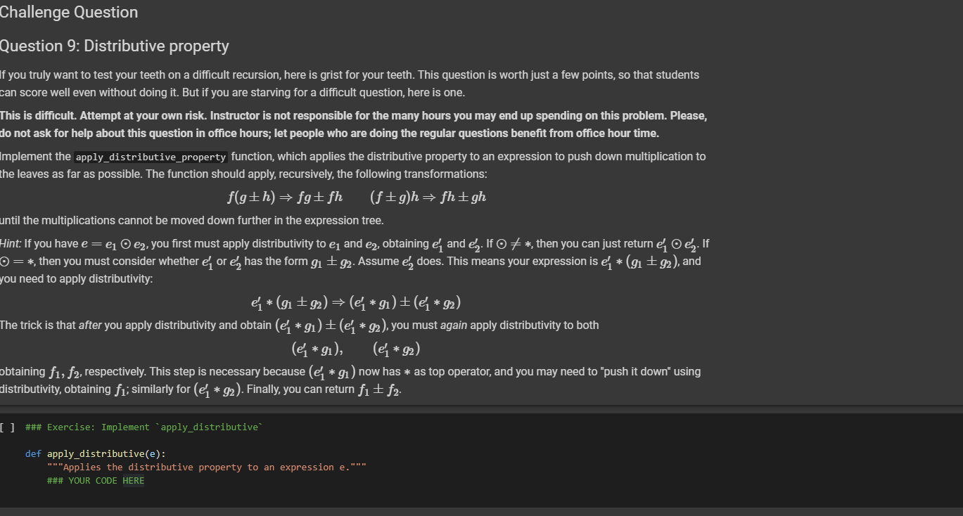 Distributive property in PYTHON I need help with the | Chegg.com