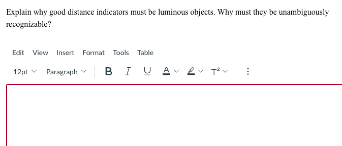 Solved Explain why good distance indicators must be luminous | Chegg.com