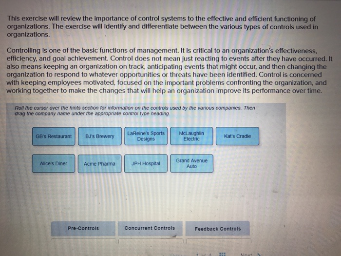 Solved This exercise will review the importance of control | Chegg.com