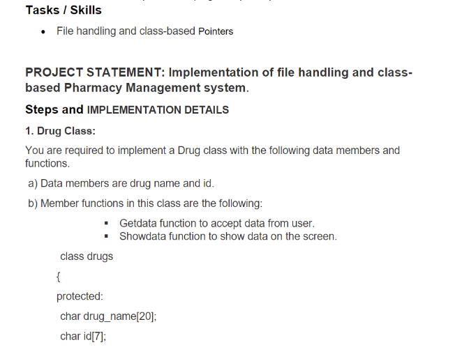 Solved Tasks / Skills • File handling and class-based | Chegg.com