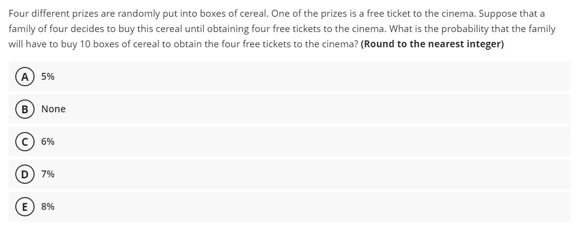 Solved Four different prizes are randomly put into boxes of | Chegg.com