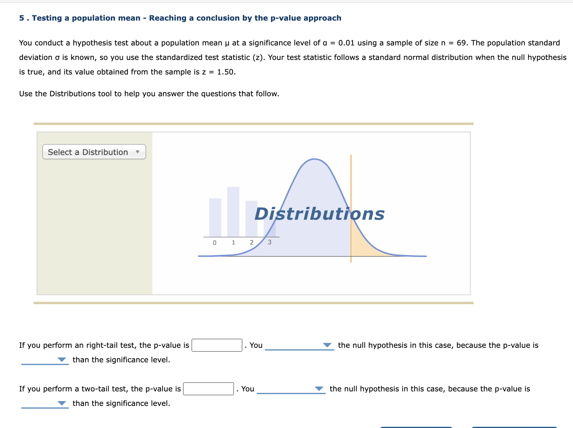 Solved 5 . Testing a population mean - Reaching a conclusion | Chegg.com