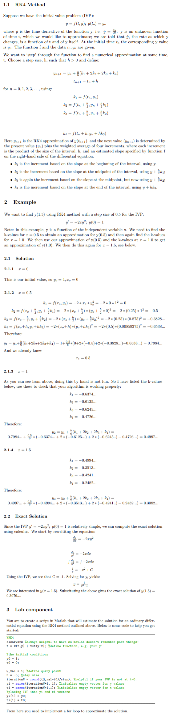 Solved Please provide a MATLAB ONLY script following the | Chegg.com