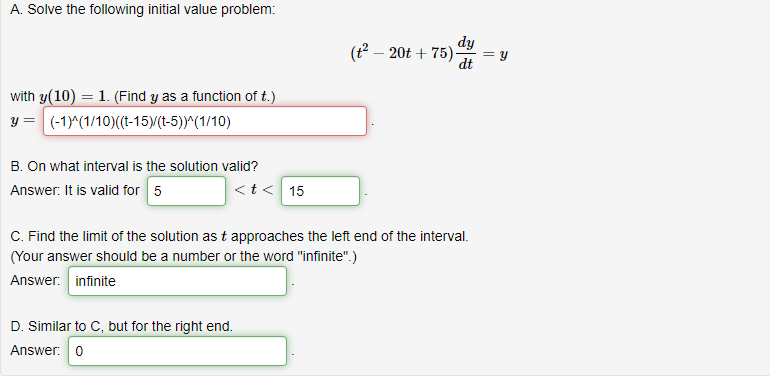 Solved A. Solve the following initial value problem: | Chegg.com