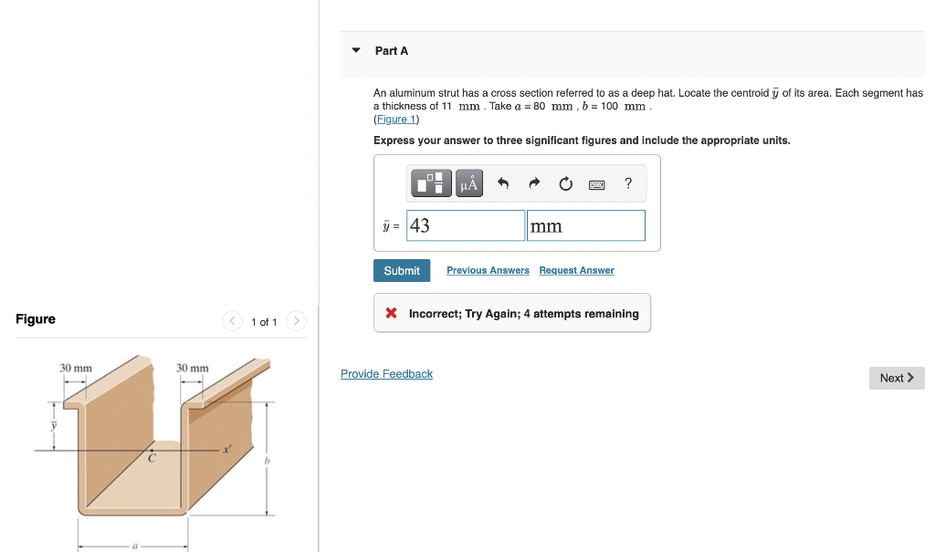 Solved An aluminum strut has a cross section referred to as | Chegg.com