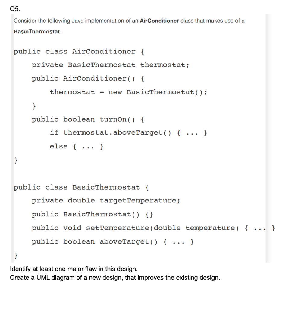 Solved Q5. Consider the following Java implementation of an | Chegg.com