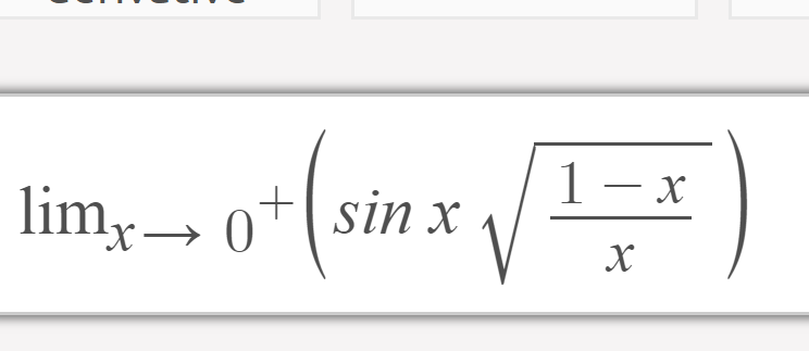 Solved 1 - X limx→ 0+ sin x х | Chegg.com