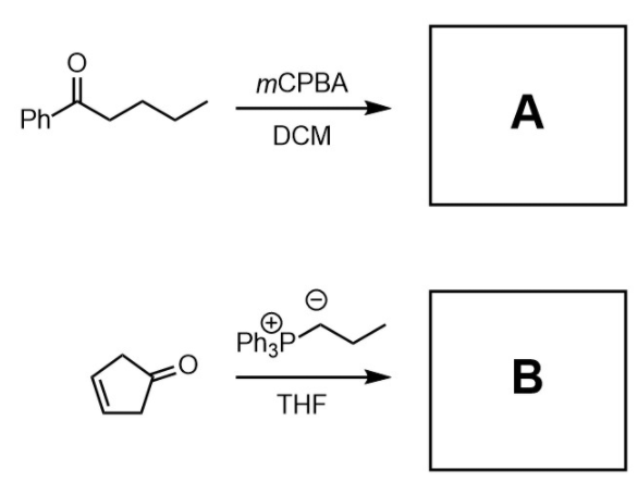 Solved mCPBA Ph A DCM Ph3P B THE | Chegg.com