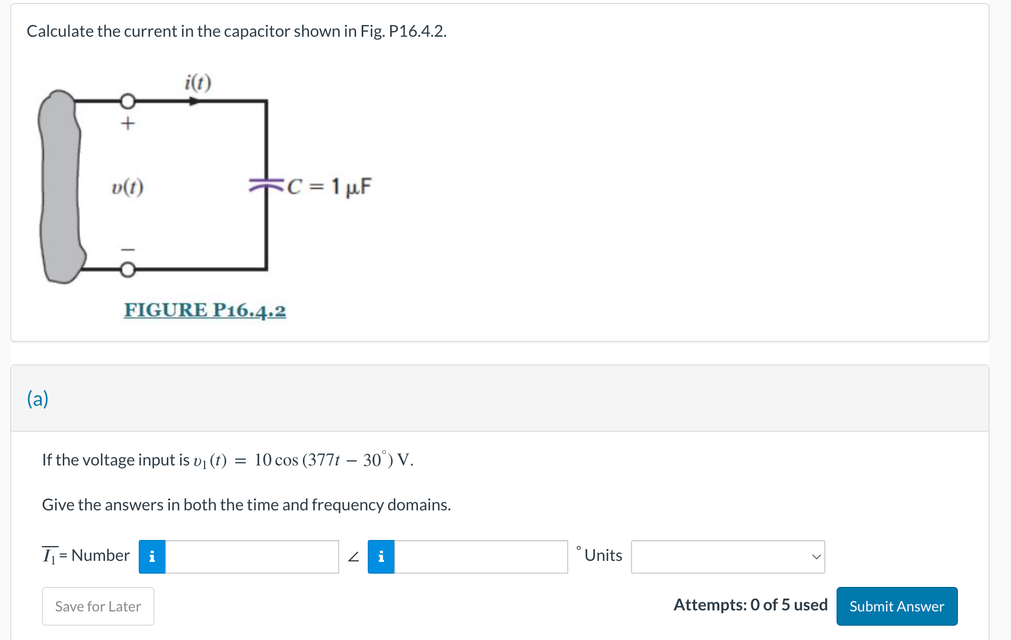 Solved Calculate the current in ﻿the capacitor shown in | Chegg.com