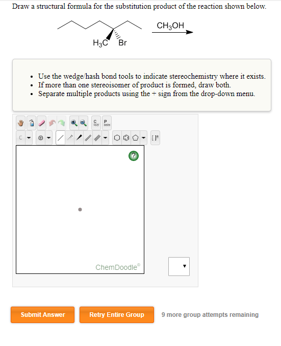 Solved Draw a structural formula for the substitution | Chegg.com