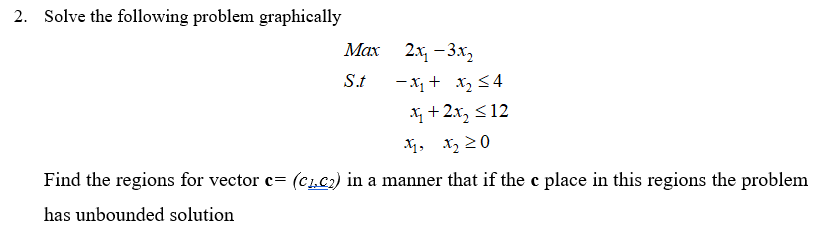 Solved Solve the following problem graphically Max 2x -3x2 | Chegg.com