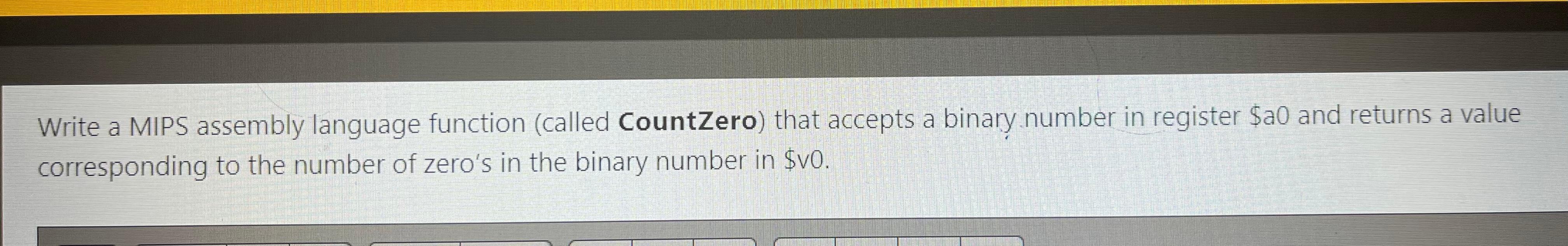 Solved Write a MIPS assembly language function (called | Chegg.com