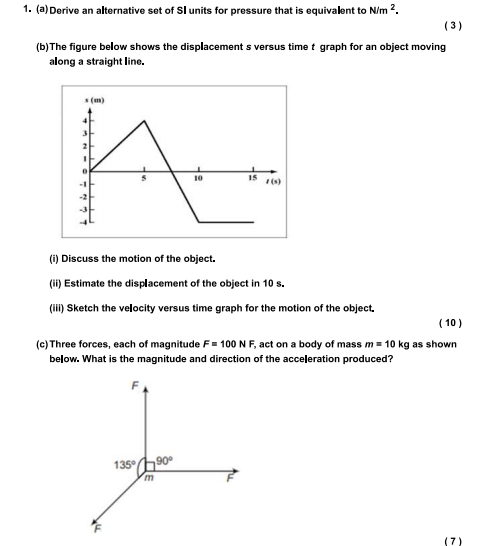 Solved 1 A Derive An Alternative Set Of Si Units For