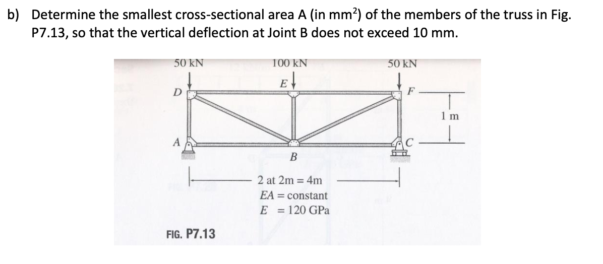 Solved b) Determine the smallest cross-sectional area A (in | Chegg.com