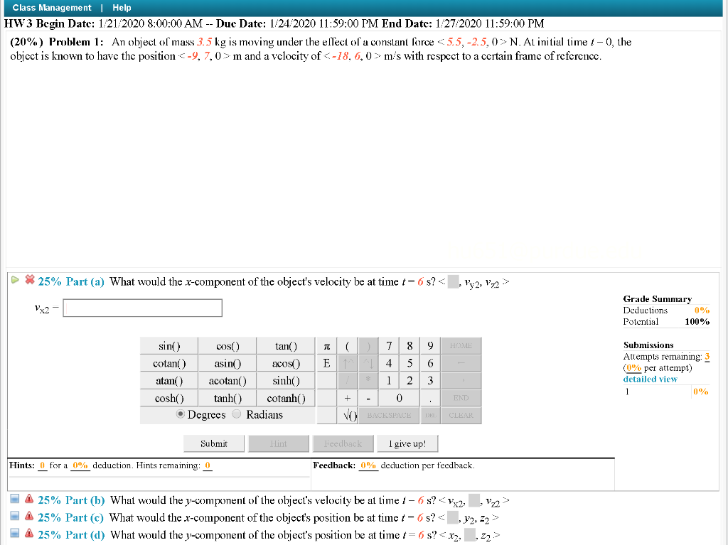 Solved Class Management | Help HW3 Begin Date: 1:21:2020 | Chegg.com