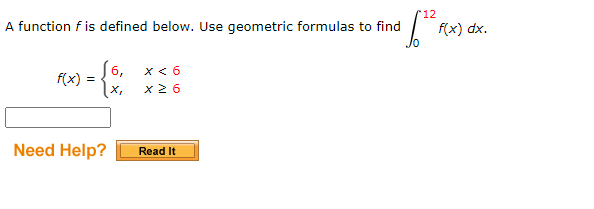 Solved A Function F Is Defined Below Use Geometric Formulas