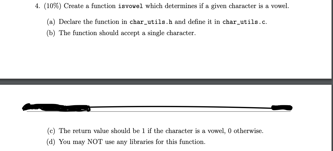 Solved 4 10 Create A Function Isvowel Which Determines
